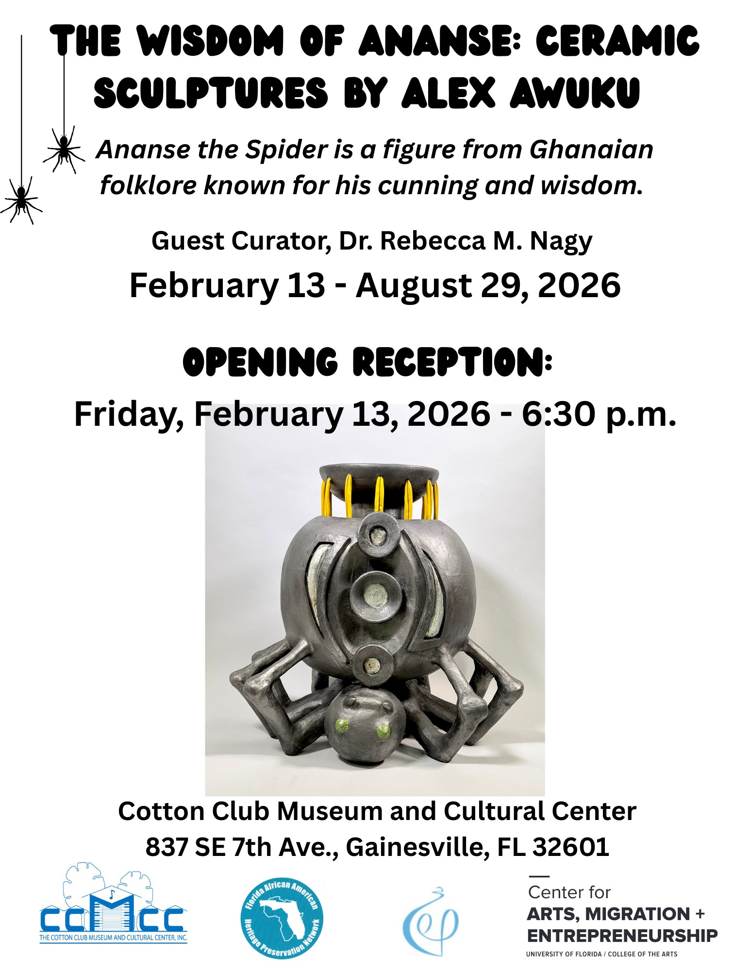 “The Wisdom of Ananse: Ceramic Sculptures by Alex Awuku” Opening ...